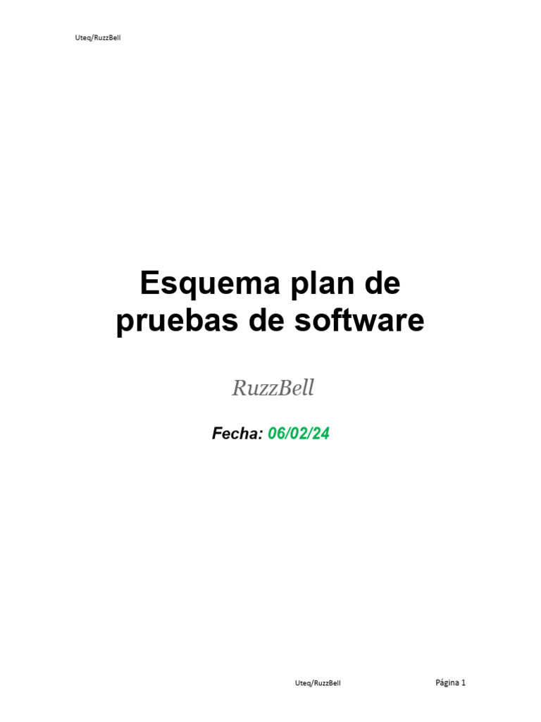 Tarea 05 - Esquema Plan de Pruebas - T219 - Pedro Javier | PDF