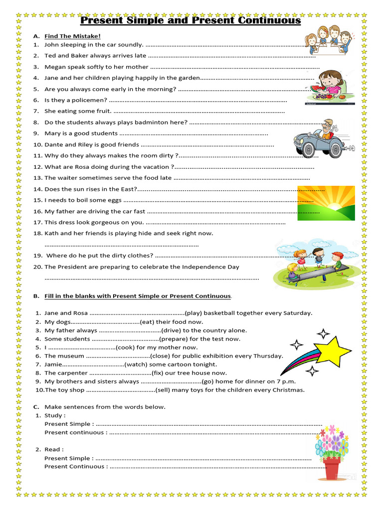 Present Simple&Continous | PDF