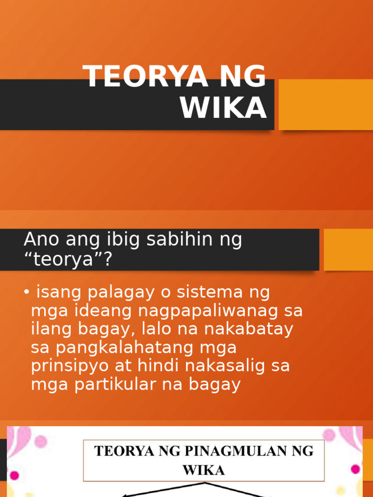 Teorya NG Wika. | PDF