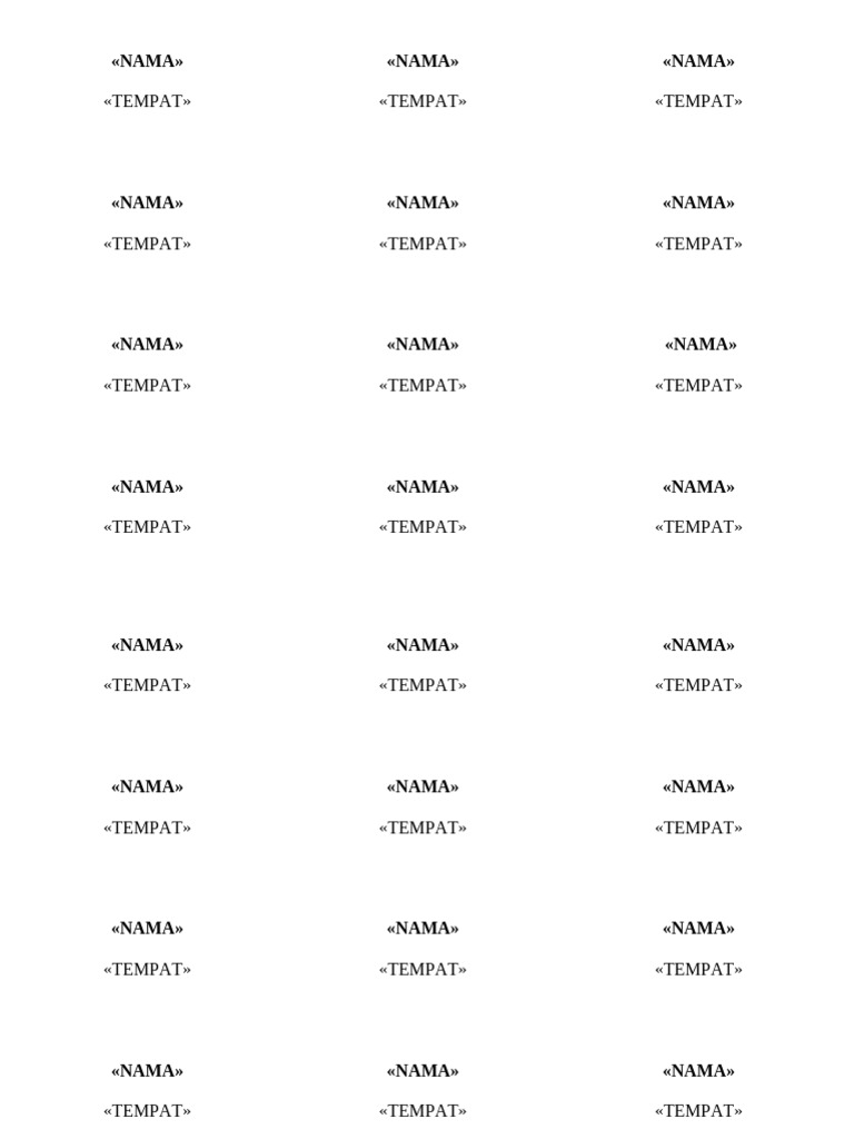 NAMA Label - Nama Tempat | PDF