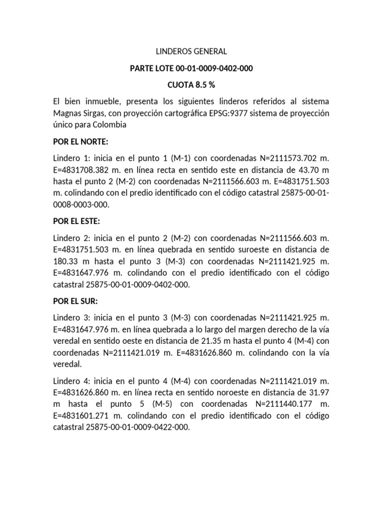 Linderos General | PDF