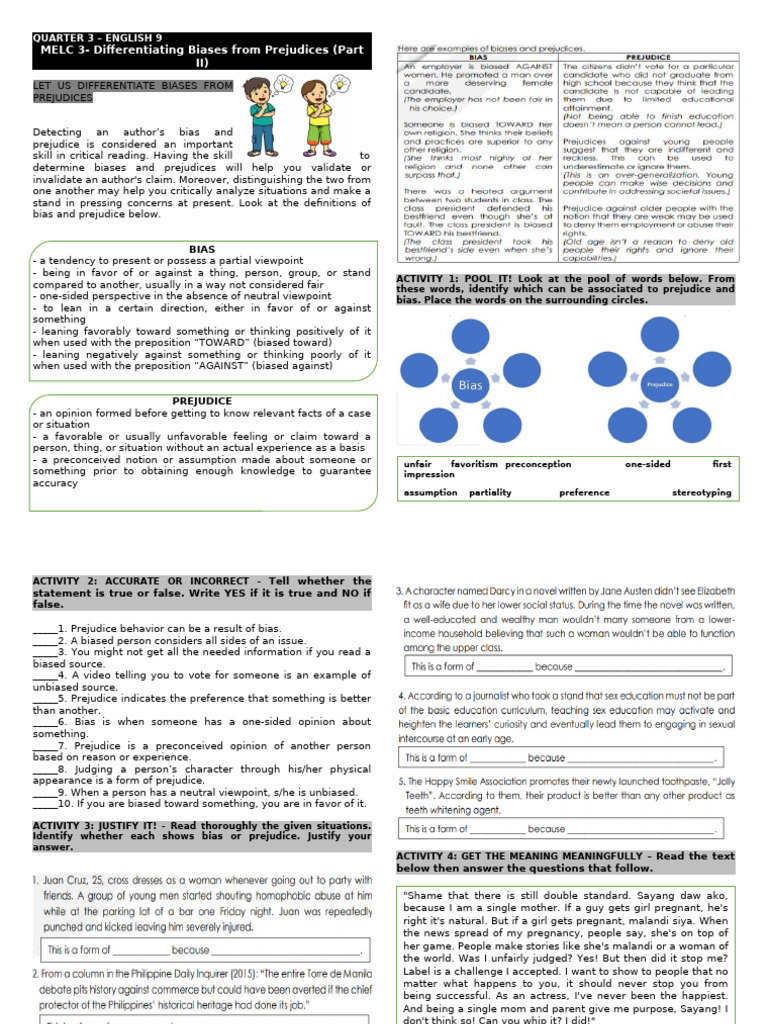 3RD Quarter - Week 2 - Activity Sheet | PDF
