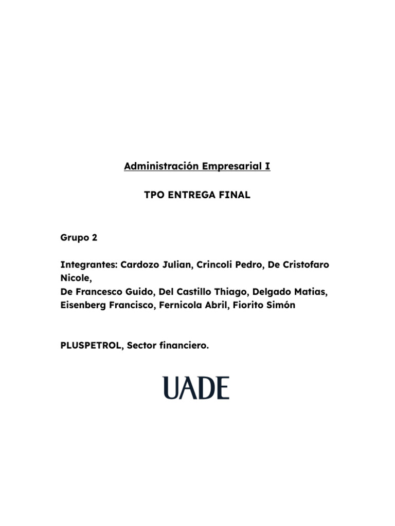 Entrega Final Tpo - Grupo 02 PDF | PDF