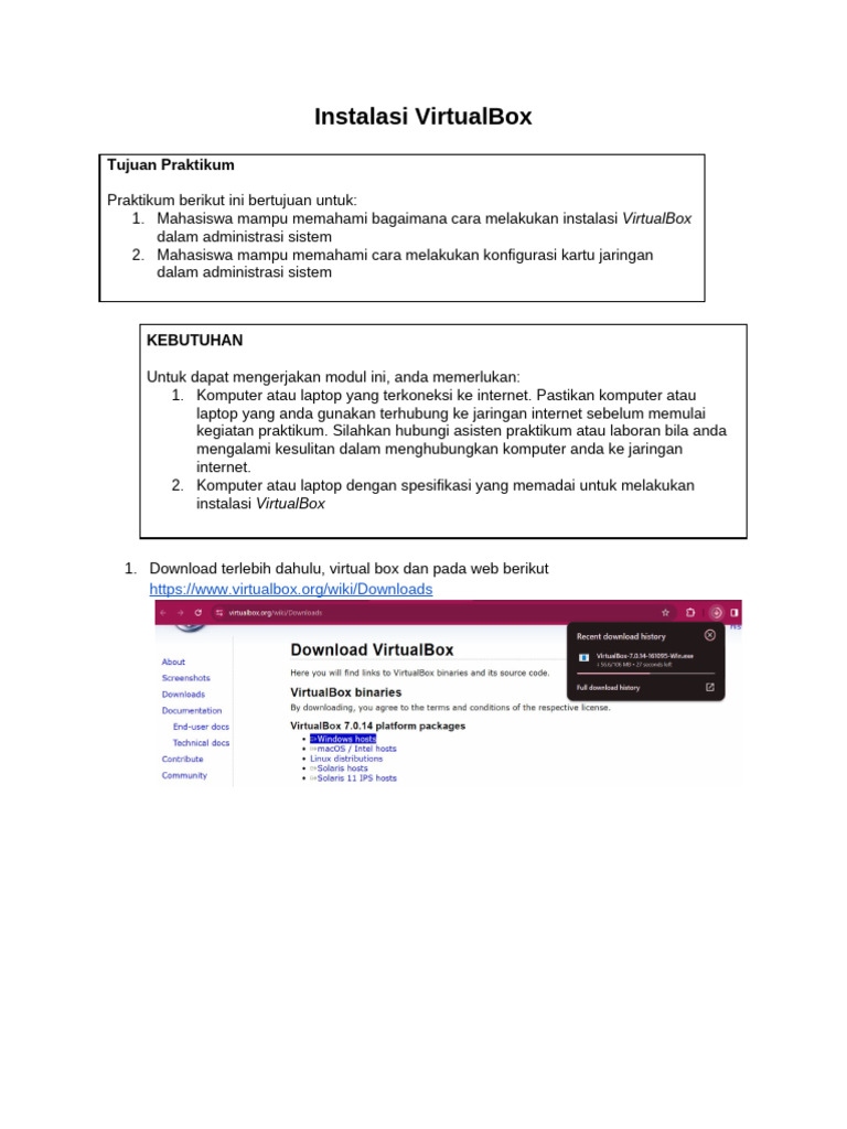 Instalasi Virtual Box Dan Ubuntu Server | PDF