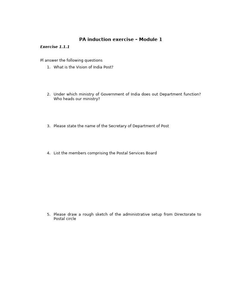 Exercise PAindn Module1 | PDF | Mail | Finance & Money Management