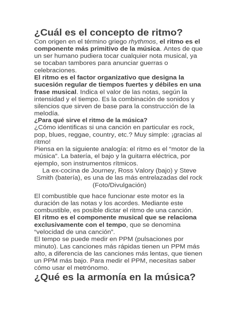 Cuál Es El Concepto de Ritmo | PDF
