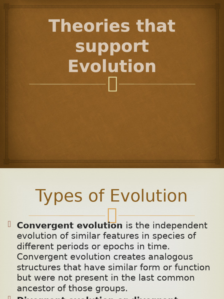 Theories That Support Evolution | PDF