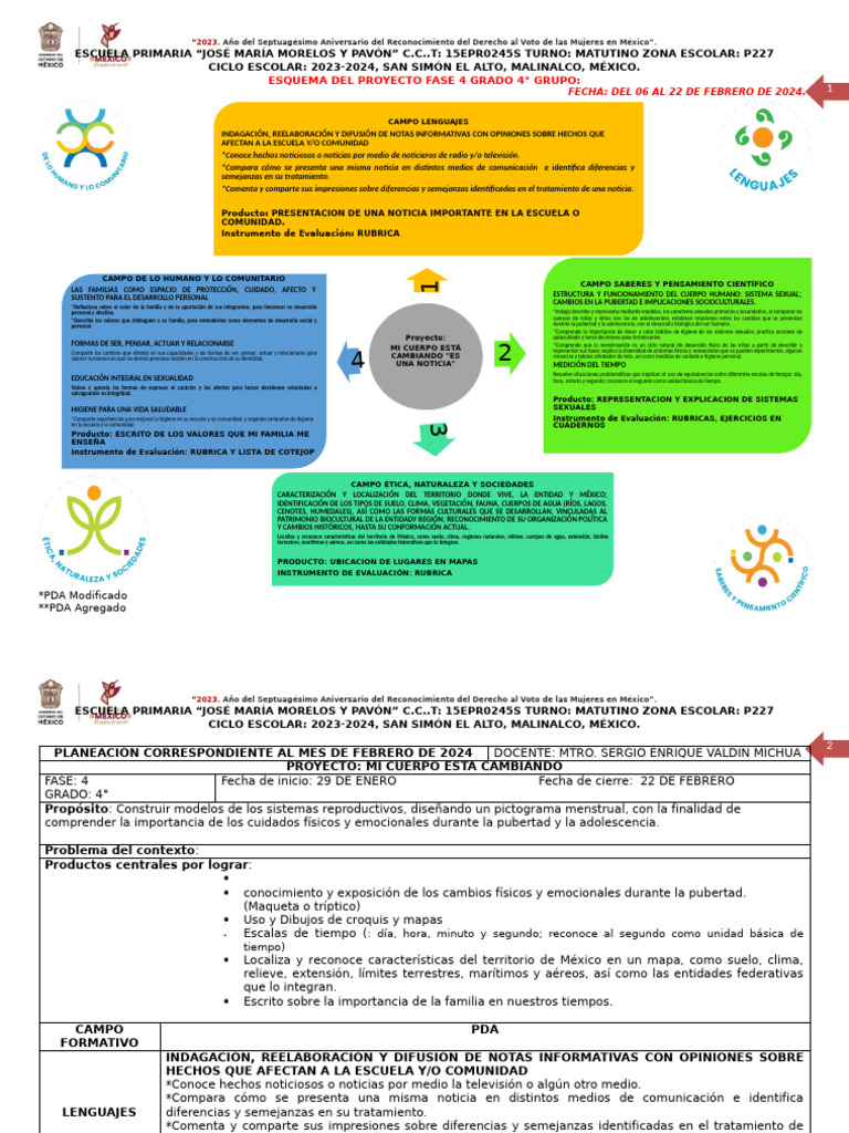 Formato de Planeaci N Febrero 2024 | PDF