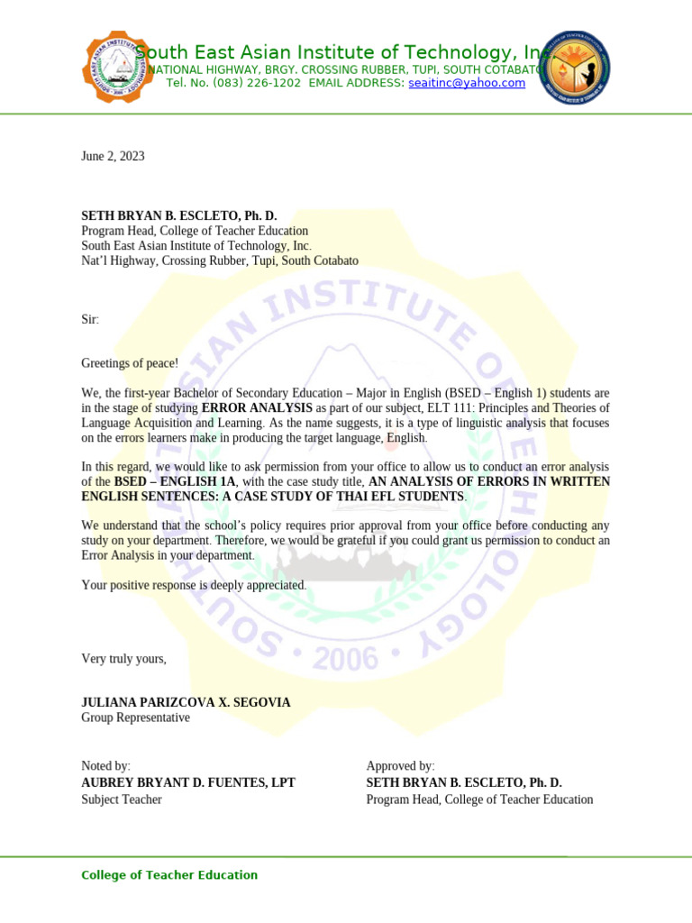 Approval Letter | PDF