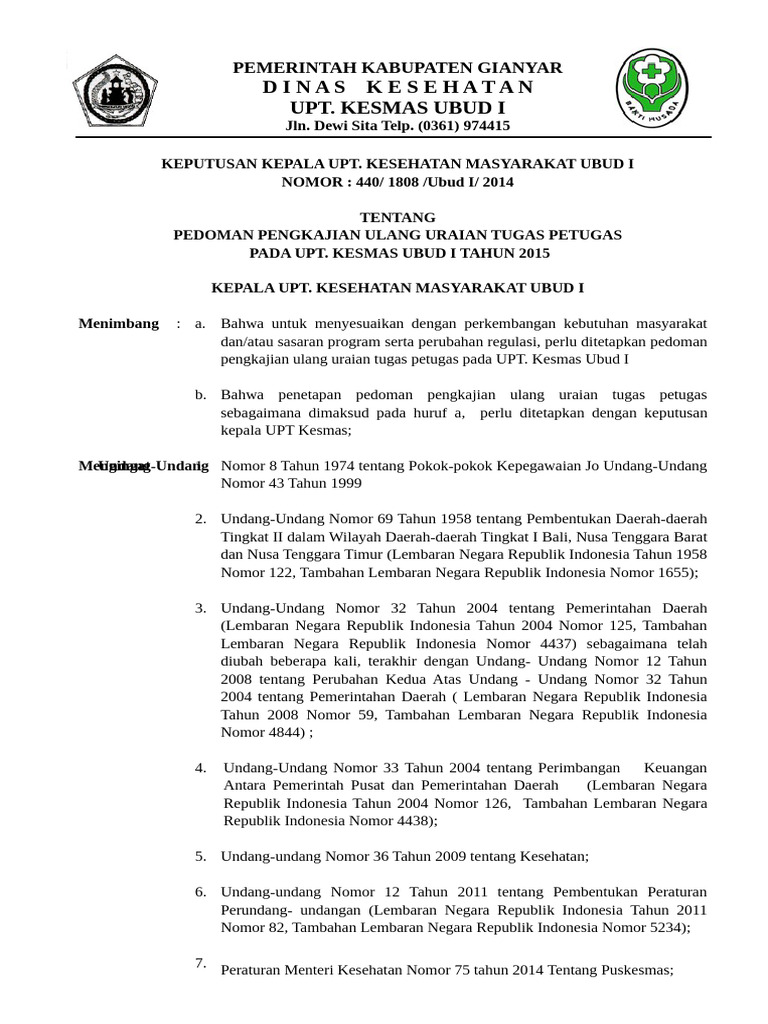 SK Kajian Ulang Uraian Tugas 3 | PDF