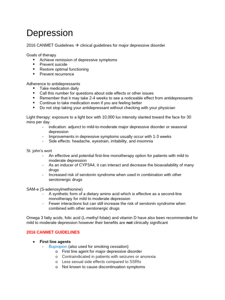 Depression Guidelines | PDF