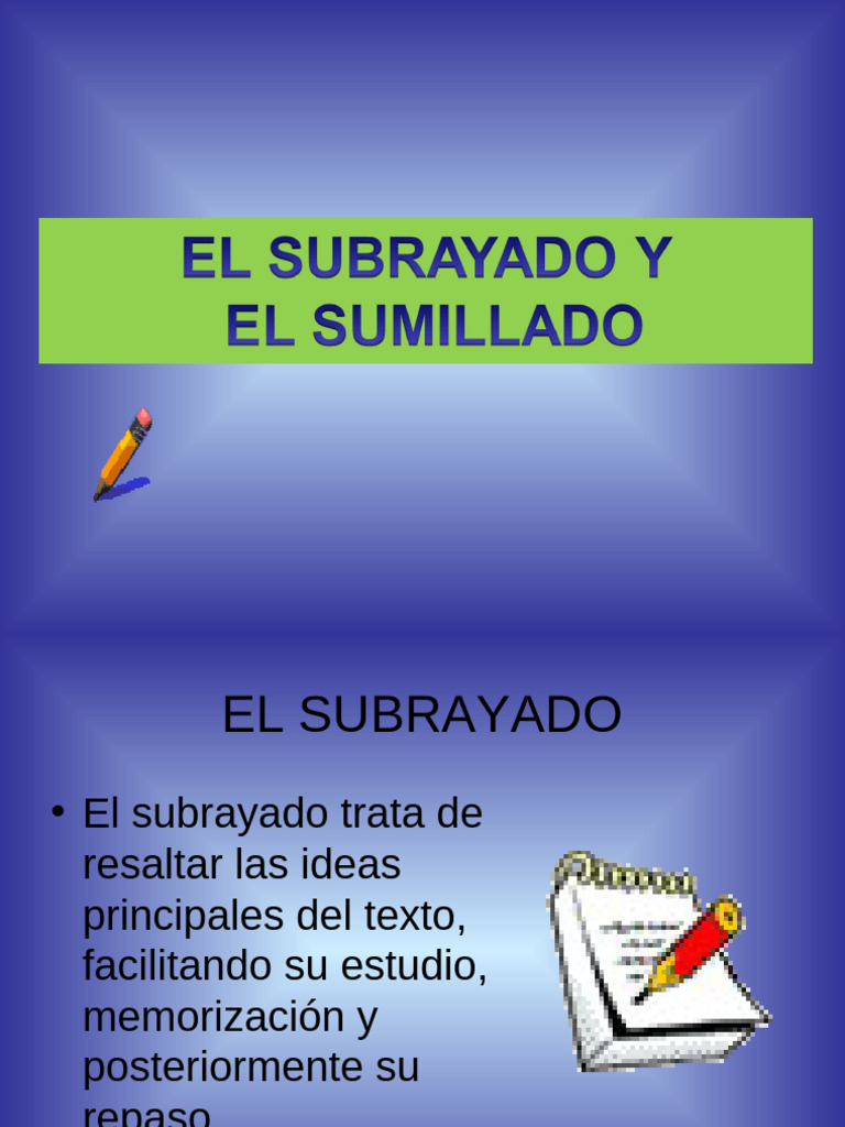Subrayado y El Sumillado | PDF