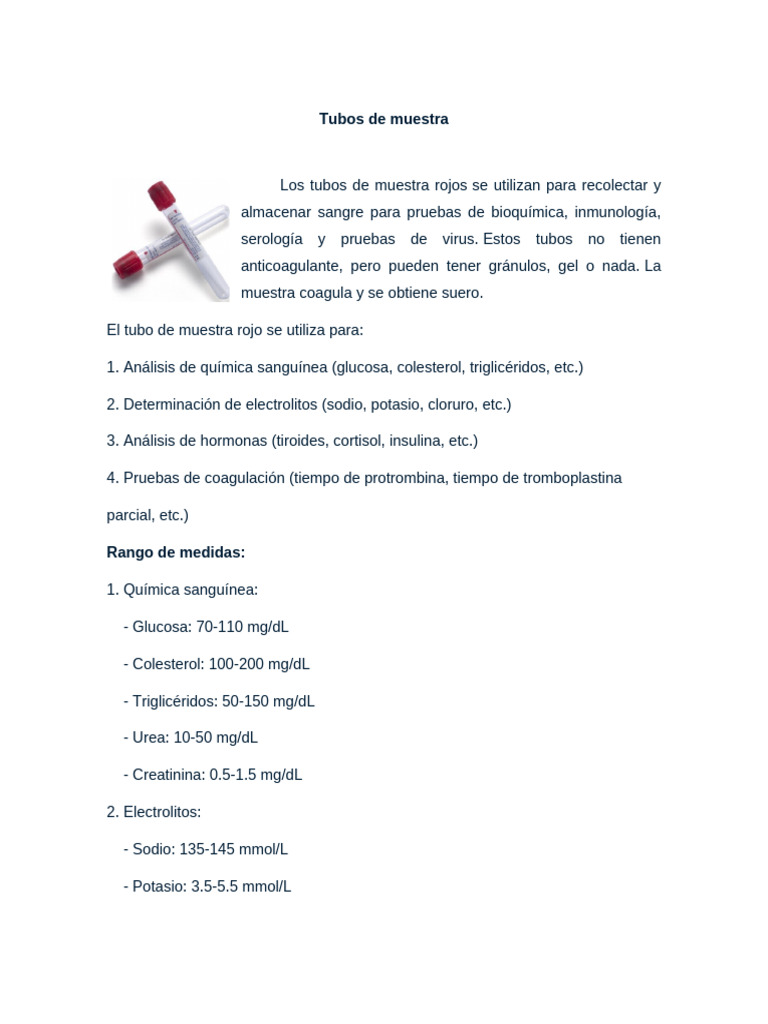 Tubos de Muestra | PDF