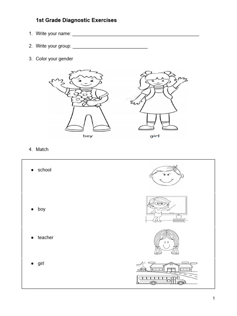 1st Grade Diagnostic Exercises (1) 2022-2023 | PDF