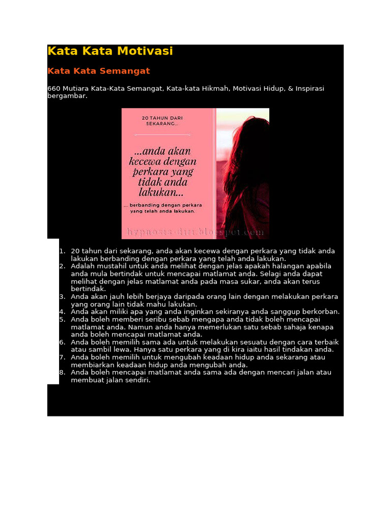 Kata Kata Motivasi2 | PDF | Career & Growth | Self-Improvement