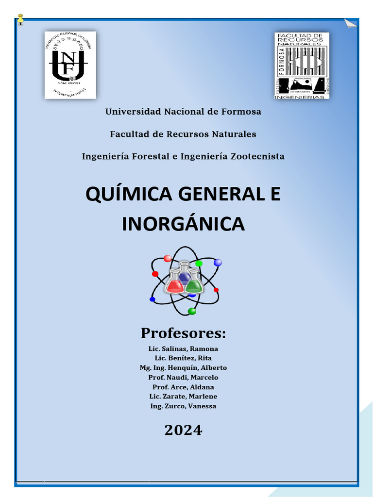 Cuadernillo Química General e Inorganica - 2024 | PDF