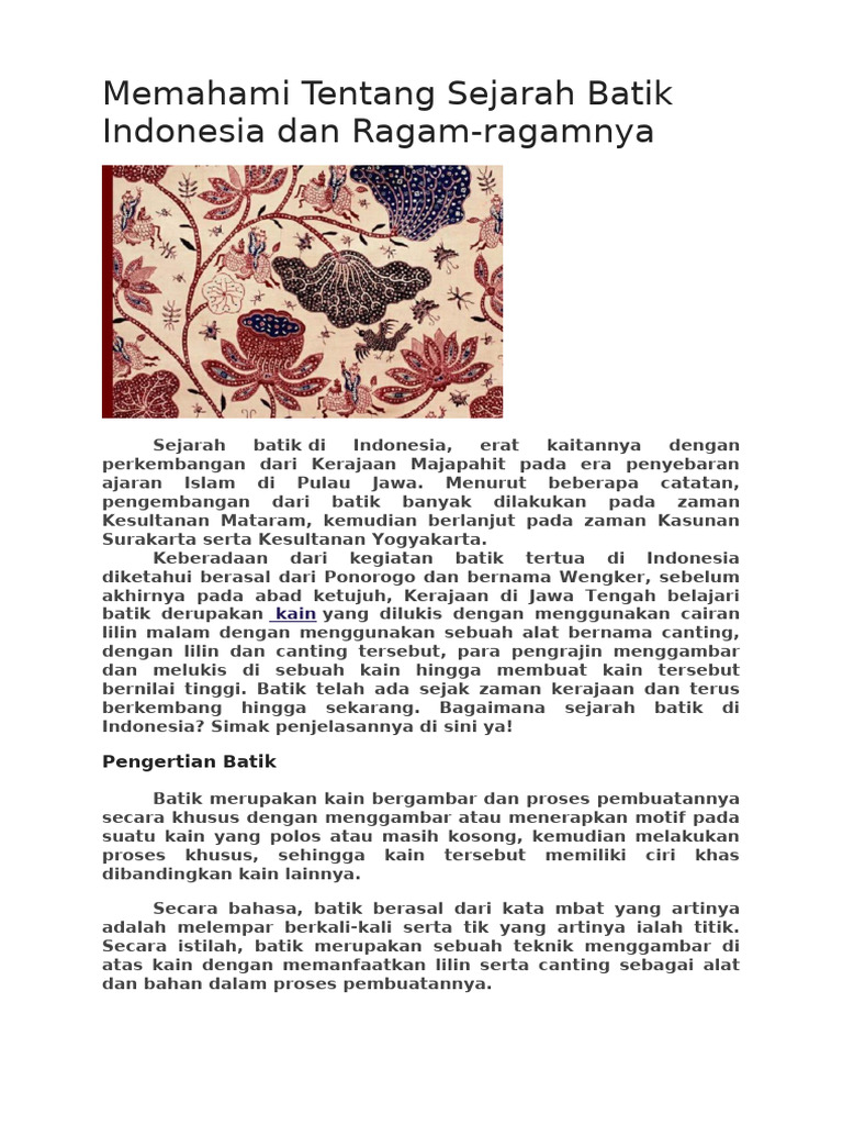 Kerajinan Batik | PDF