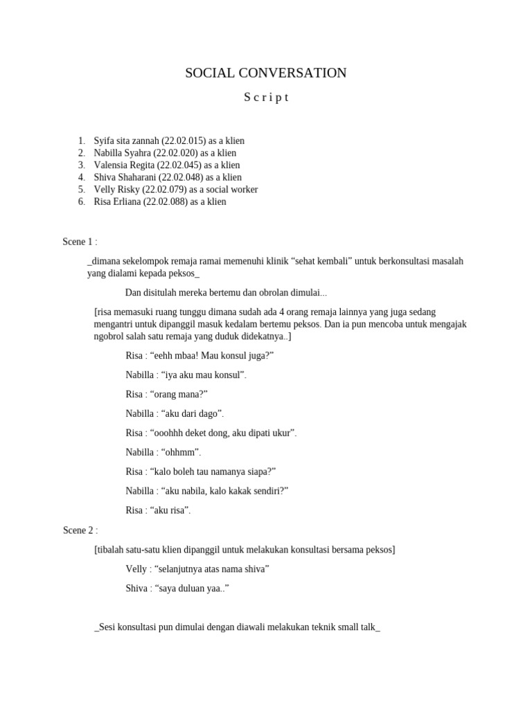 Social Conversation Script | PDF