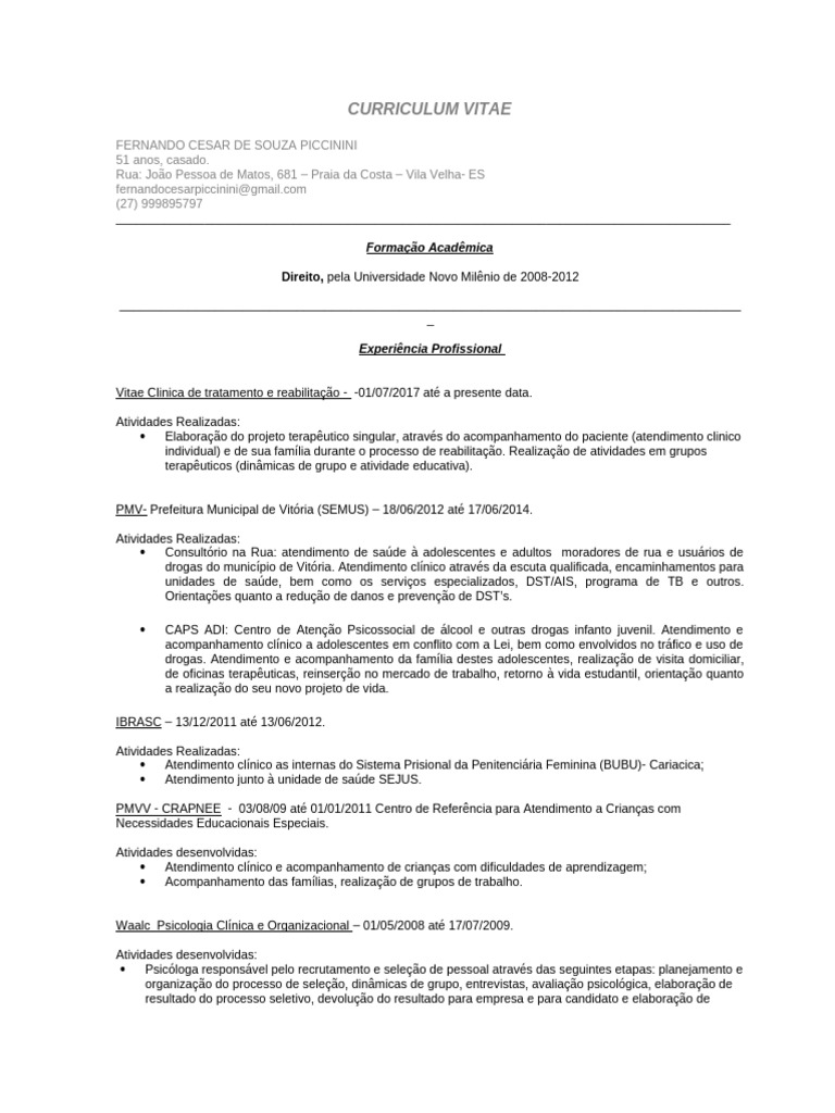 CURRICULUM VITAE Fernando | PDF