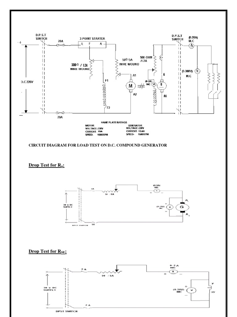 Load Test On DC Compund Generator | PDF | Electric Generator | Voltage