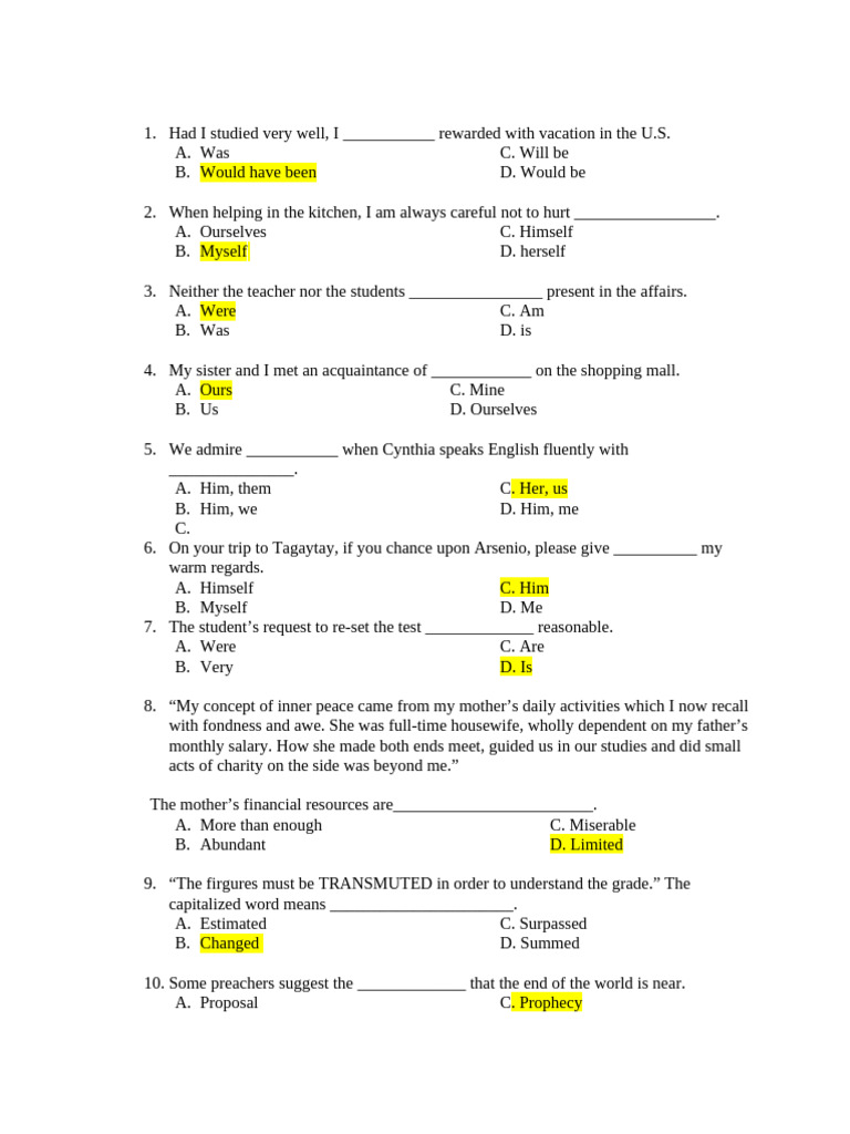 General Education Reviewer With Answer Key 1 | PDF
