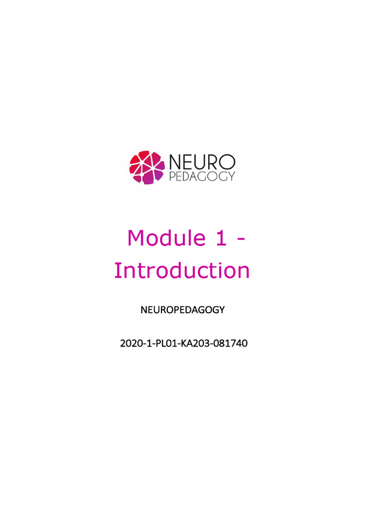 Neuropedagogy Io2 Module 1 Introduction | PDF