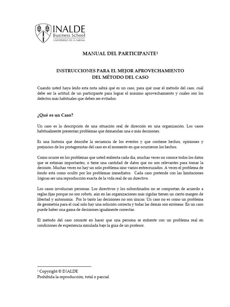 ASNN-I-001-I35 Instrucciones Metodo Del Caso | PDF