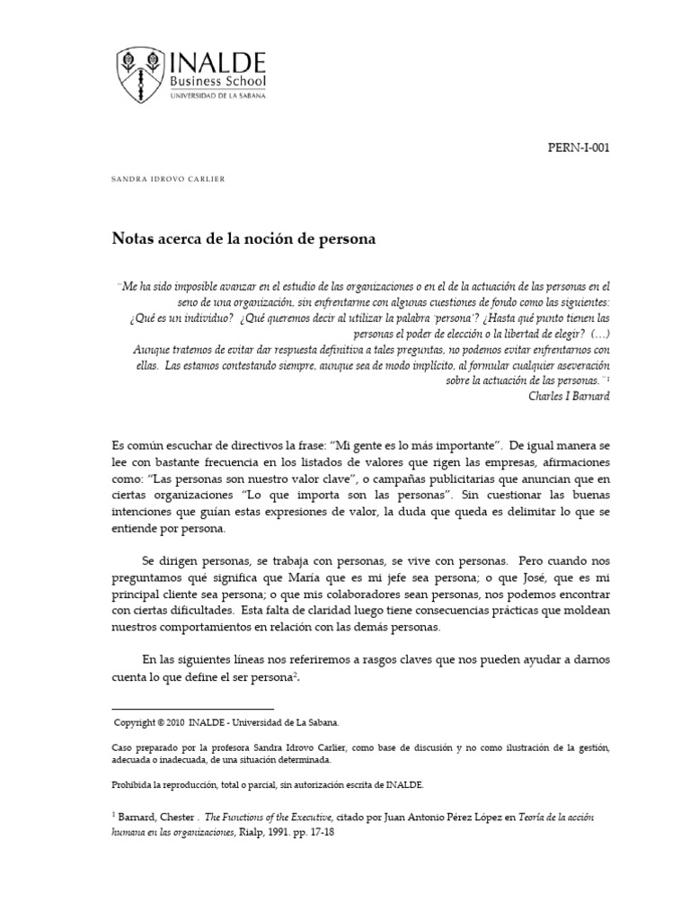 PERN-I-001-I35 Notas Acerca de La Nocion de Persona | PDF