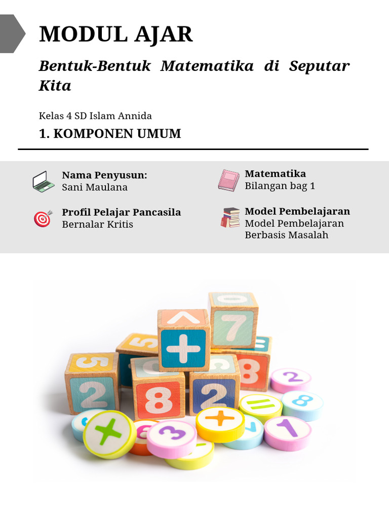 Modul Ajar Mtk 1 Pdf