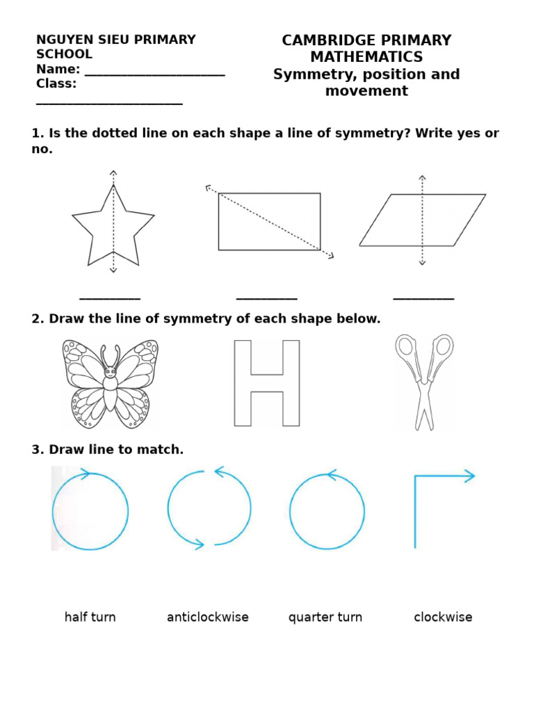 2CI - Symmetry, Position and Movement | PDF