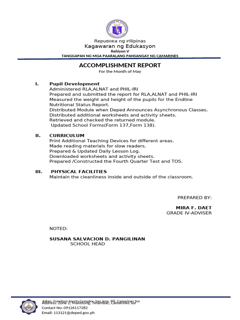 Weekly Accomplishment | PDF