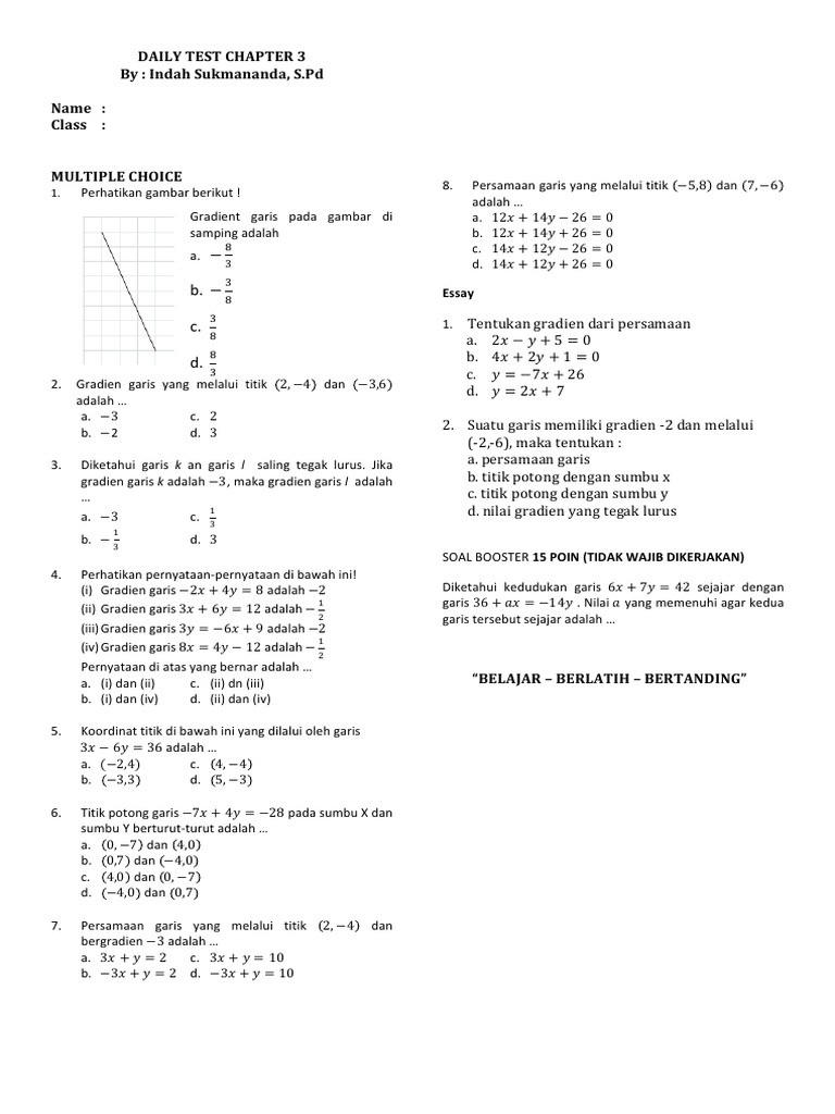 Daily Test Bab 3 | PDF