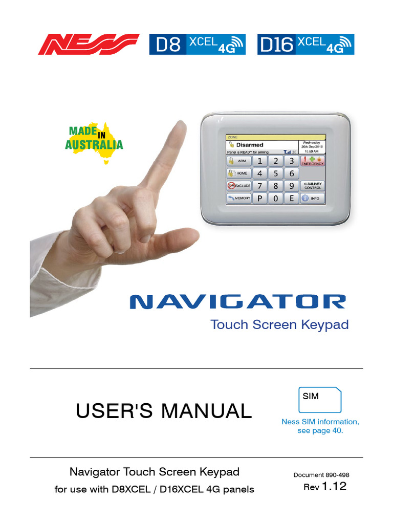 Ness XCEL4G Navigator User Manual Rev1.12 | PDF