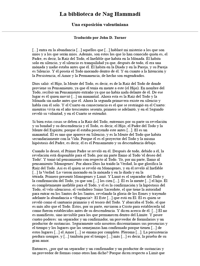 Exposición sobre la Biblioteca de Nag Hammadi | PDF | Diablo | Filosofía