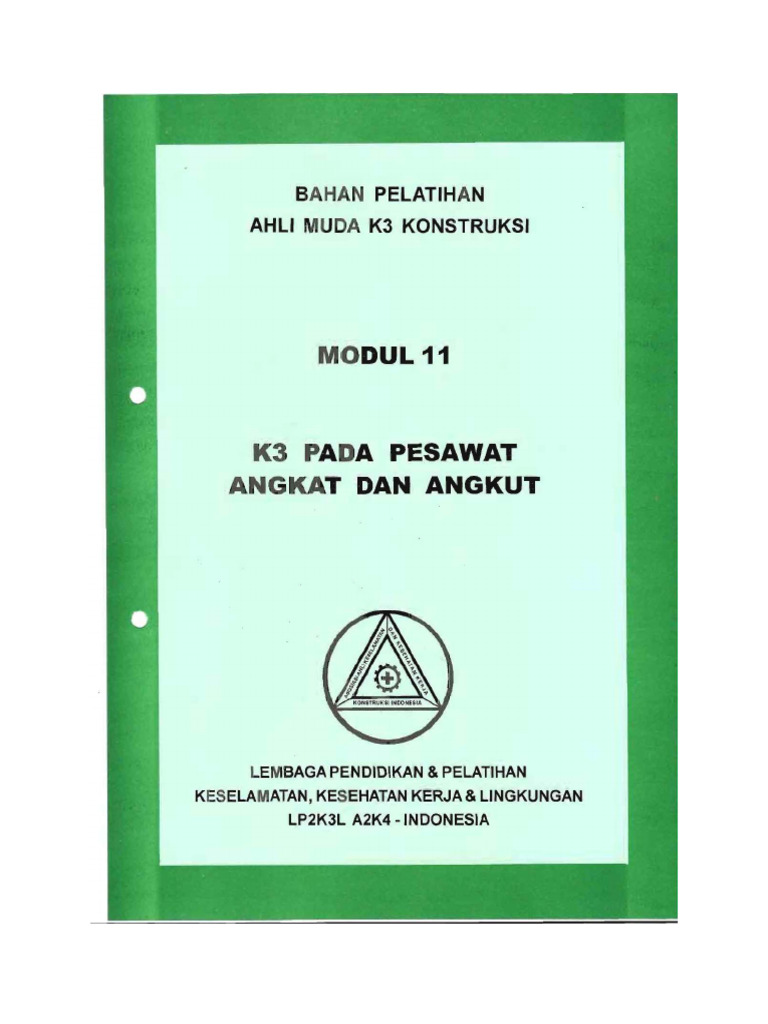 Modul 11. K3 Pada Pesawat Angkat Dan Angkut | PDF