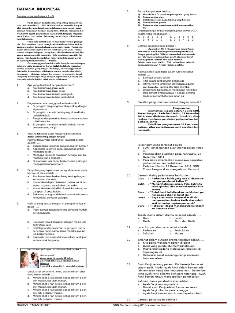 Bimbel Un Bi 2011-2012 | PDF