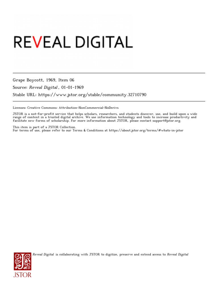 Primary Source - Grape Boycott 1969 - Struggle in Delano | PDF