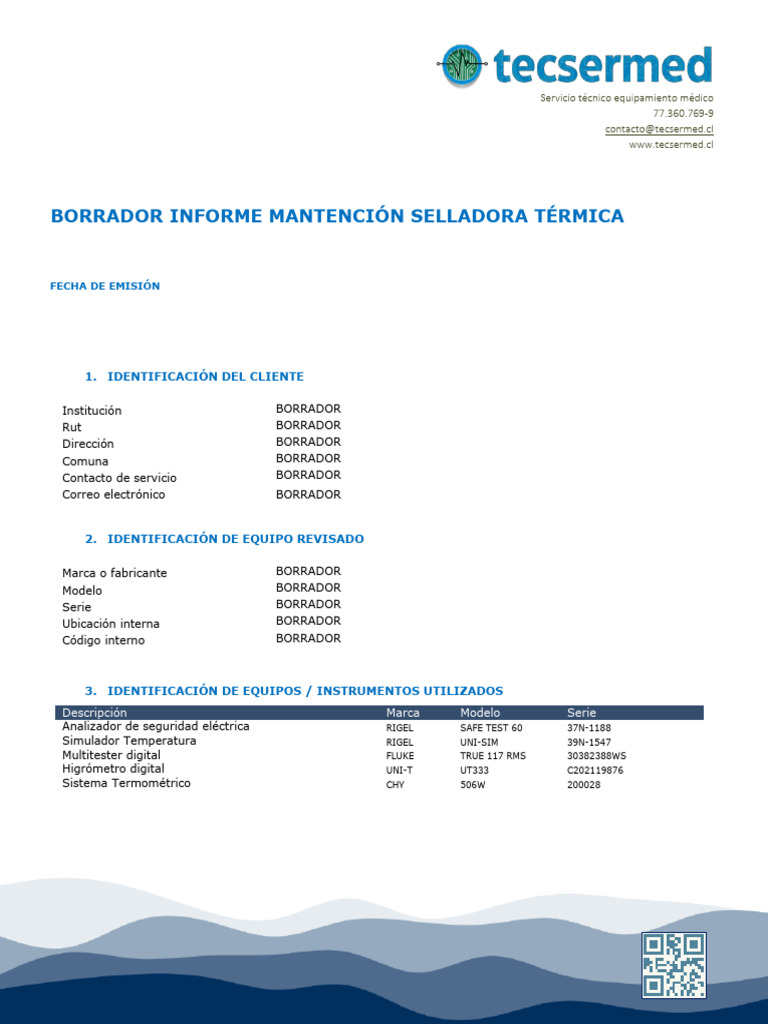 Borrador Informe Mantención Selladora | PDF