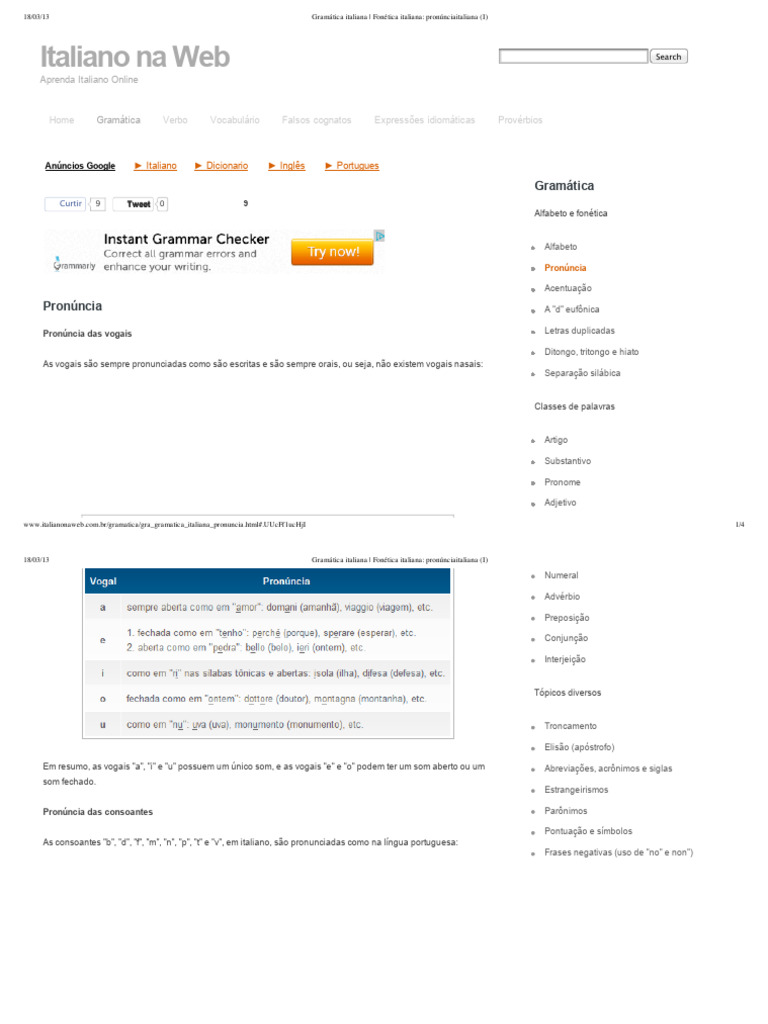 Fonética Italiana | PDF