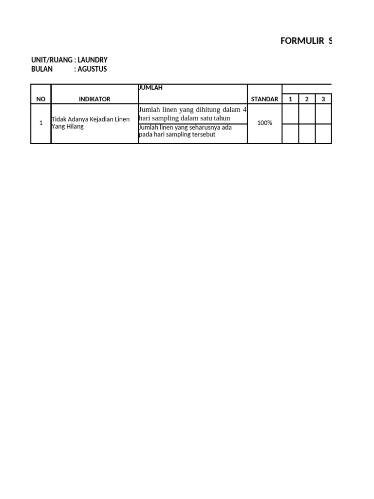 Laundry Sensus Harian Agt | PDF