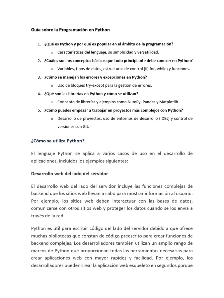 Guía Sobre La Programación en Python | PDF Guía Sobre La Programación en Python | PDF