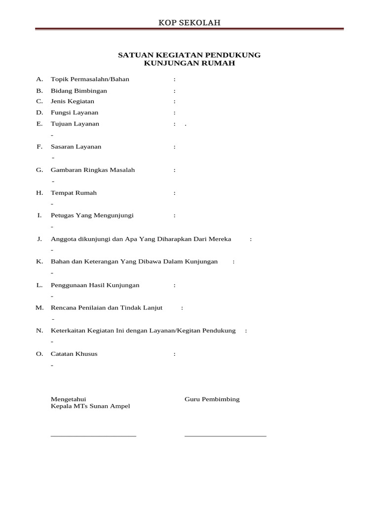 Format Home Visit | PDF