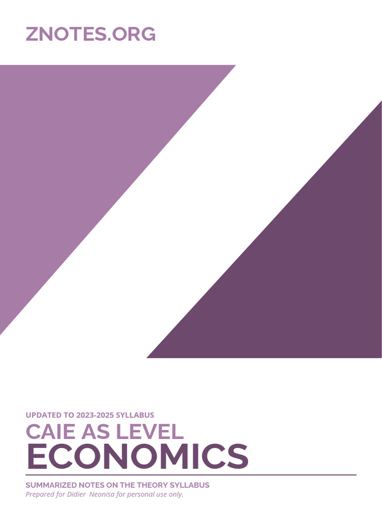 CAIE AS Level Economics 9708 The Price System & The Microeconomy | PDF ...