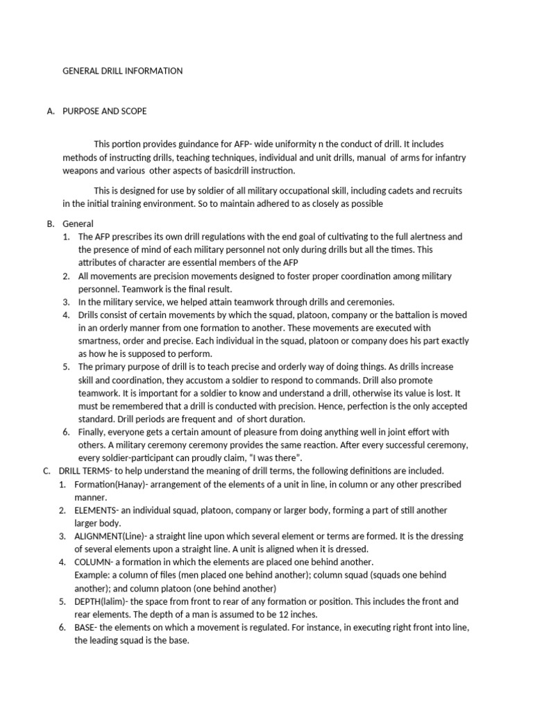 General Drill Information | PDF