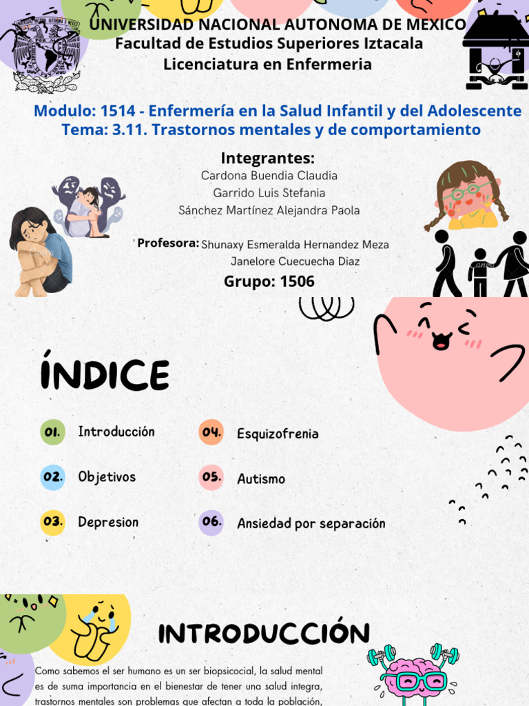 Presentación Diapositivas de Salud Mental Emociones Psicología Doodle Ilustrado Multicolores | PDF