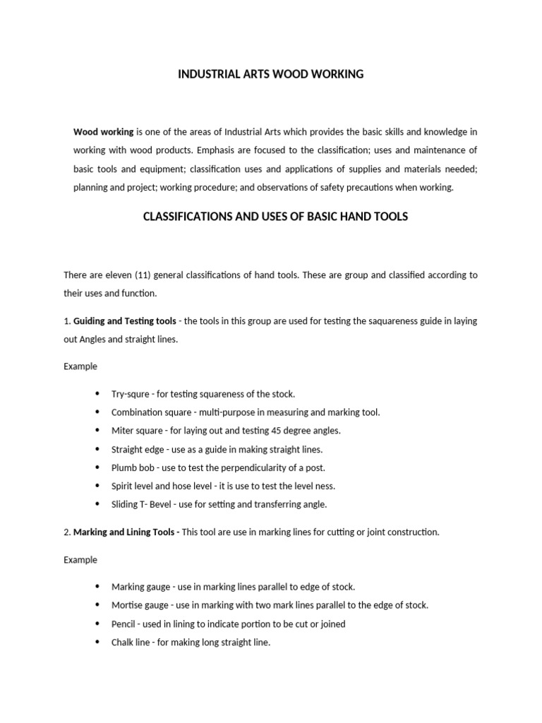 Classification of Hand Tools | PDF