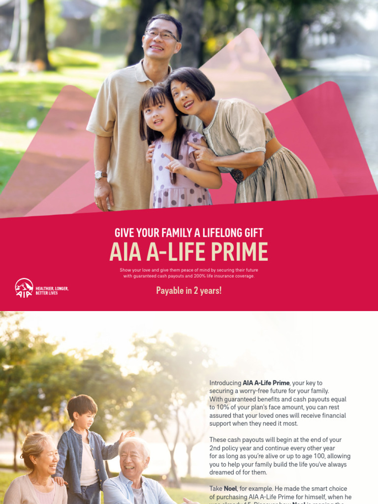 Aia A-Life Prime Brochure | PDF | Insurance | Life Insurance