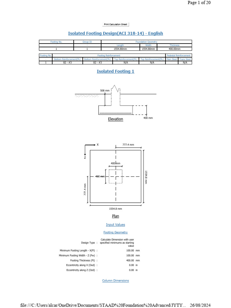Footing Computation | PDF