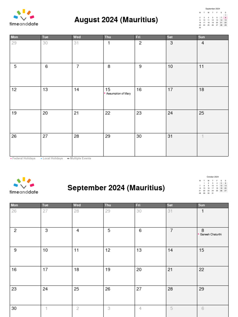 Mauritius August 2024 - November 2024 | PDF