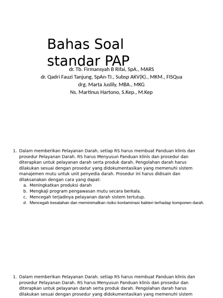 Soal Standar PAP | PDF